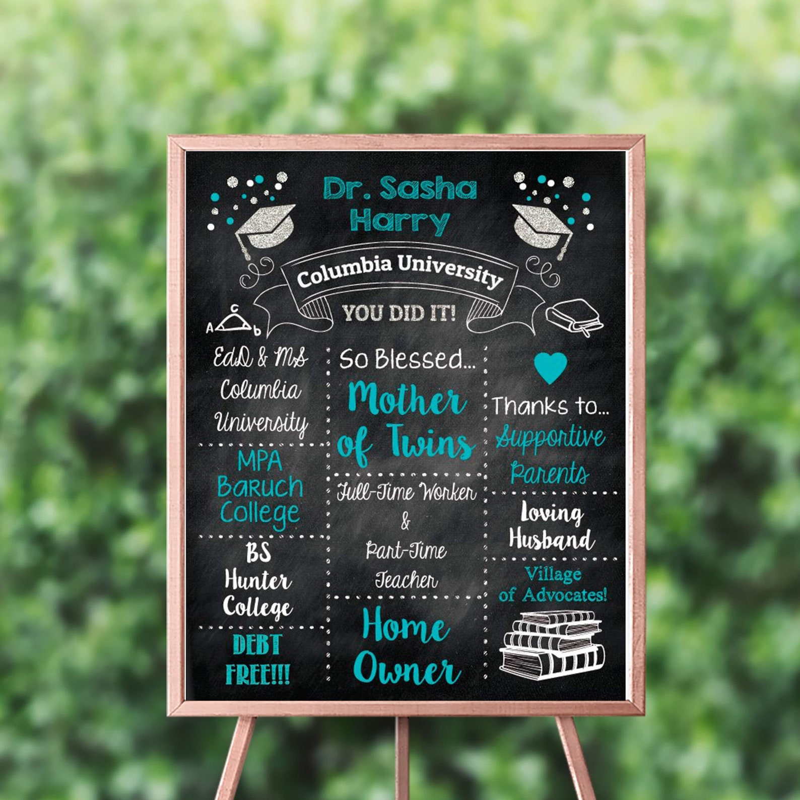 Custom Graduation Chalkboard Sign, Photo Prop (printed or Printable ...