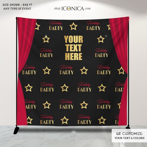 Holiday Party Corporate Photo Booth Backdrop, Christmas Party backdrop ...