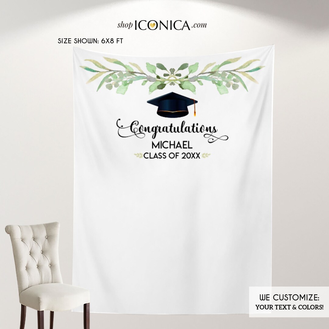 Graduation Party Photo Booth Backdrop, Graduation Step and Repeat ...