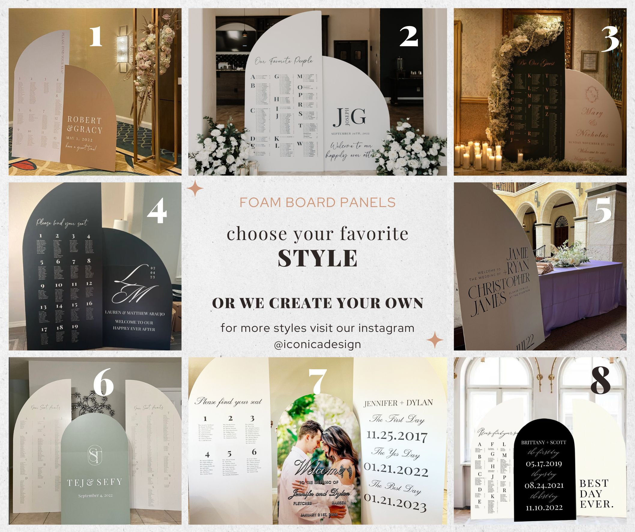 Foam Board Arch Seating Chart – Custom Wedding Backdrop - Etsy