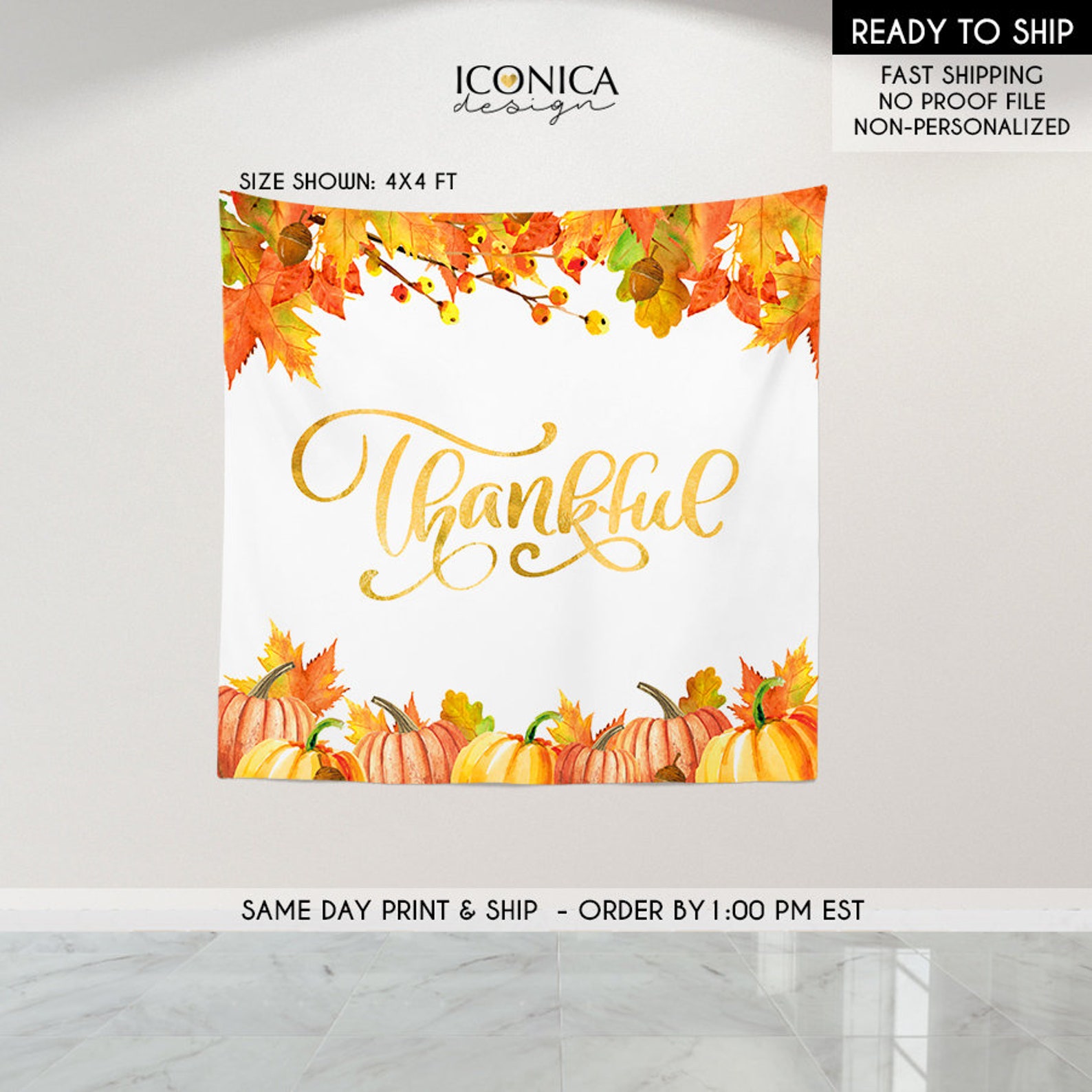 Thanksgiving Backdrop Thanksgiving Decor Thankful Banner Fall | Etsy