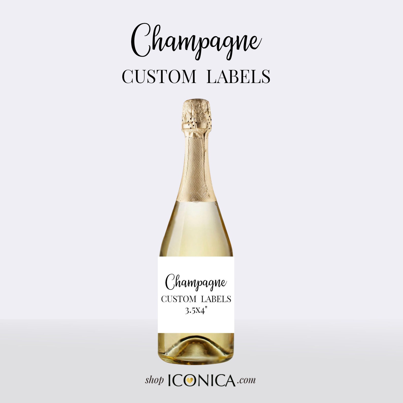 Personalized Mini Champagne Bottle Labels, Set of 10 - Etsy