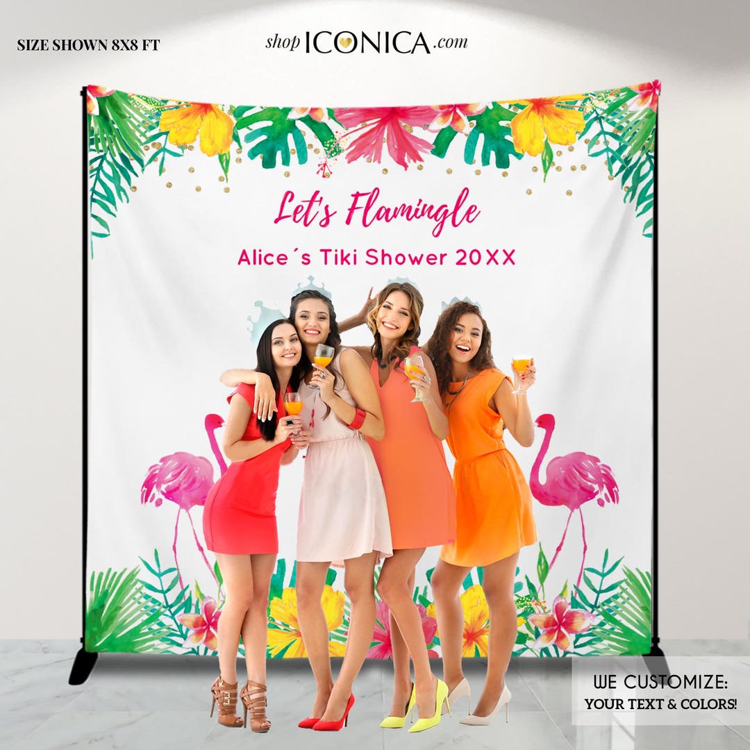 Flamingo Party Backdrop - Tropical Luau & Pool Party Decor - Let’s ...