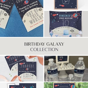 Galaxy Birthday Favor Tags, Outer Space Thank You Labels - Etsy