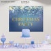 Blue Christmas Party Backdrop, Festive Holiday Banner, Vinyl Decor - Etsy