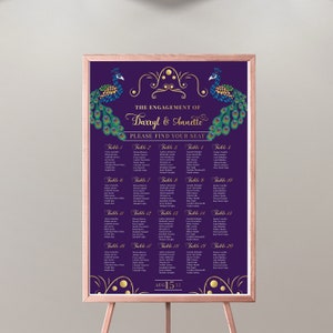 Peacock Table Numbers 5x7" Table 1 to 25 || Made to Match || Any Event ...