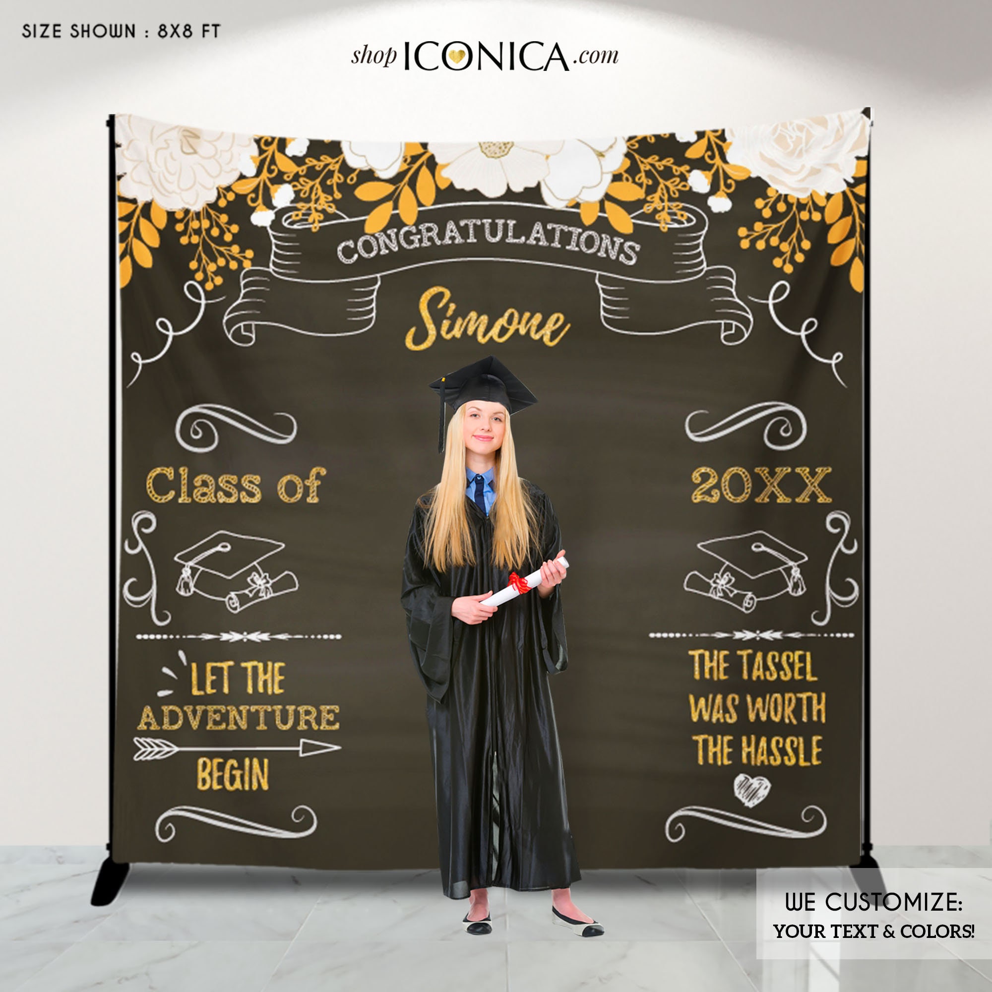 Paper & Party Supplies Custom Photo Prom Picture Class of 2021 backdrop ...