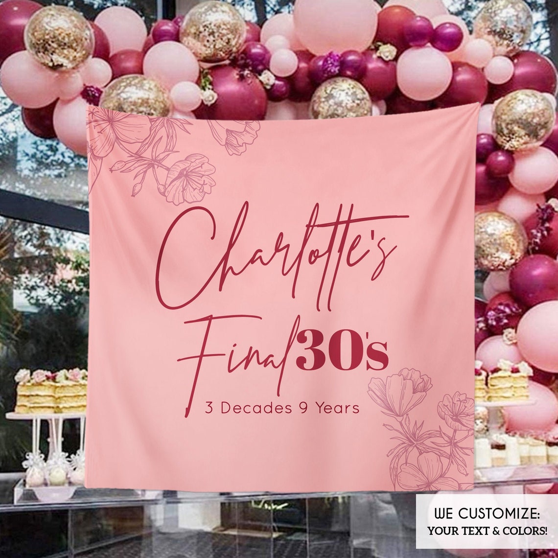 30th Birthday Decoration Photo Backdrop 39th Birthday | Etsy