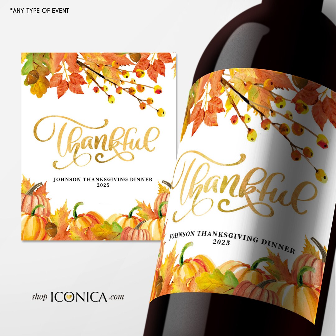 Thanksgiving Labels,personalized Fall Party Labels,bottle Labels,bottle ...