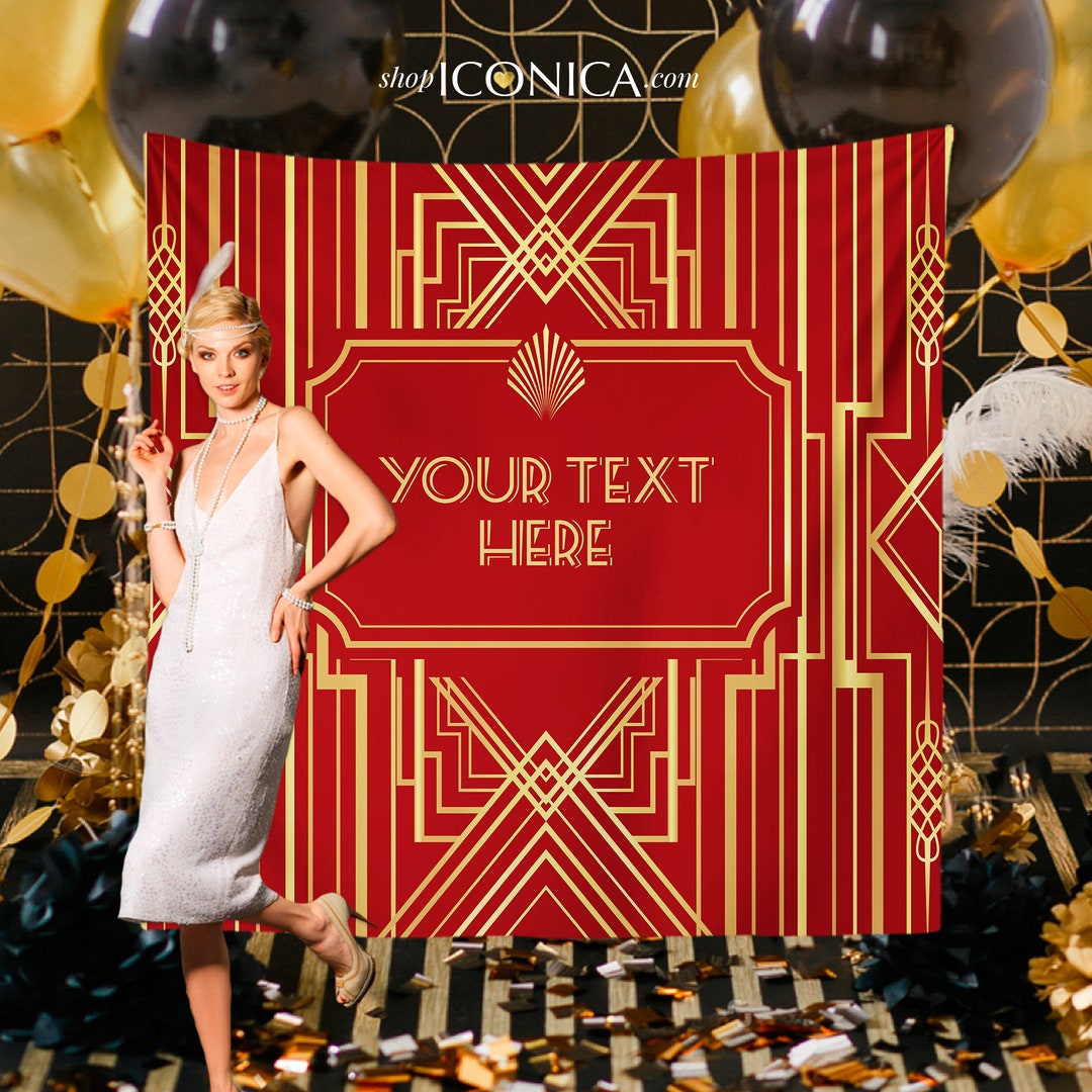 Art Deco Backdrop Roaring 20's Party Decor Personalized Great Gatsby ...