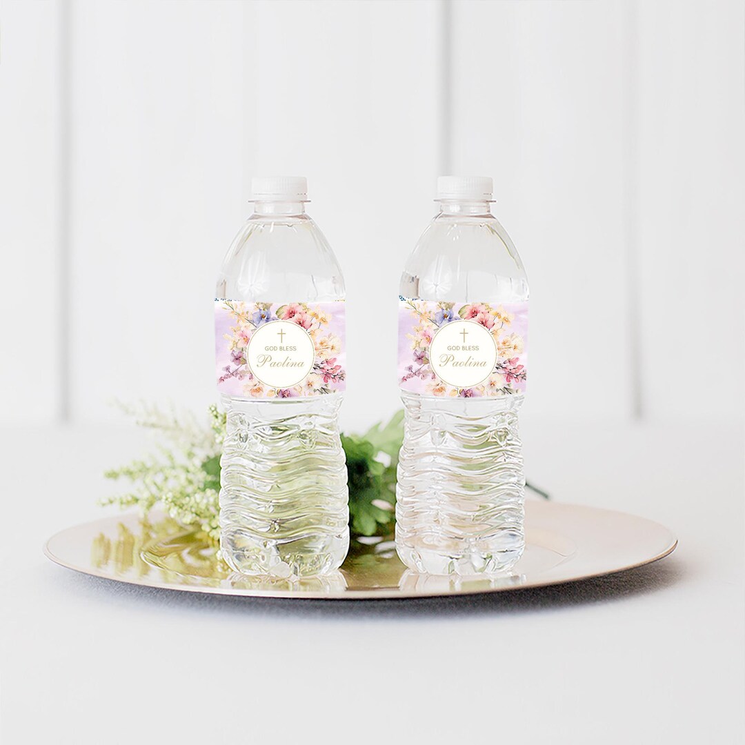 Personalized Orchid Bottle Labels, First Communion, Confirmation - Etsy