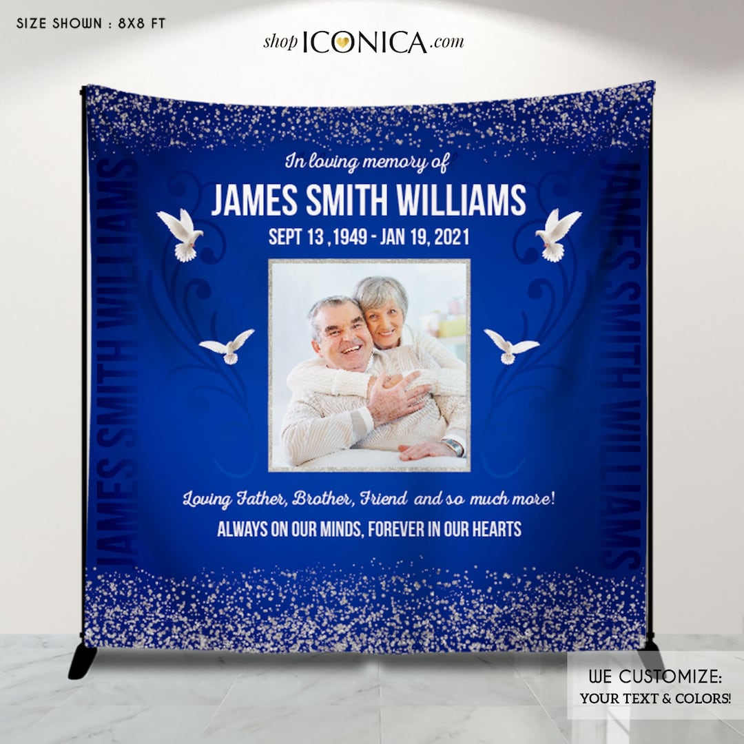 Memorial Backdrop | Funeral Backdrop | Celebration of Life Themed ...