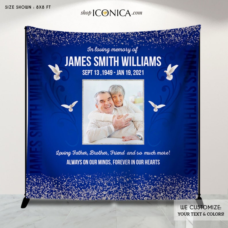Memorial Backdrop Funeral Backdrop Celebration of Life - Etsy