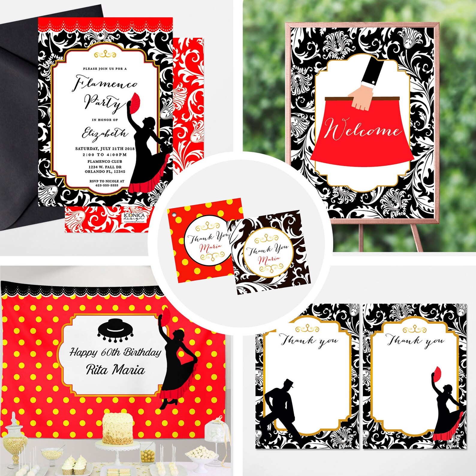 Flamenco Banner Happy Birthday Banner Flamenco Spanish Banner Flamenco ...