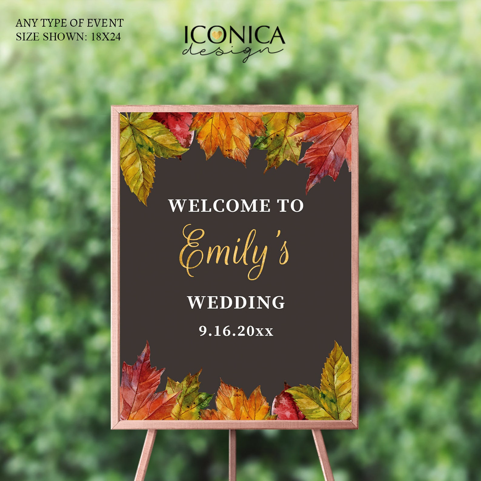 Fall in Love Menu Card Fall Engagement Party Menu printable | Etsy