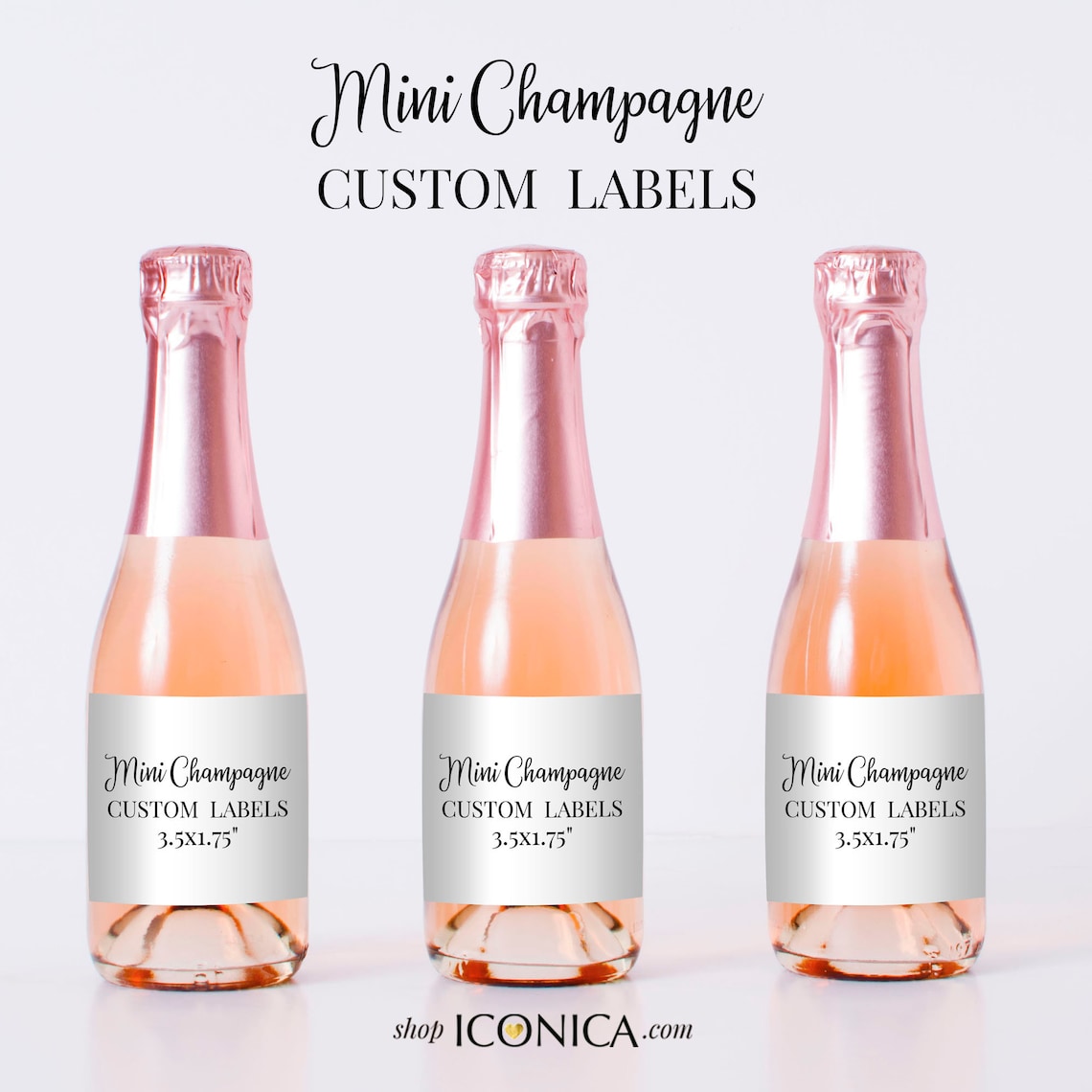 Custom Mini Champagne Bottle Labels Bridal Shower Mini Wine | Etsy