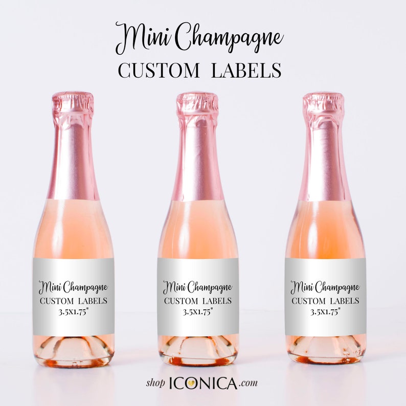 Custom Mini Champagne Bottle Labels, Bridal Shower Favors, Set of 10 - Etsy