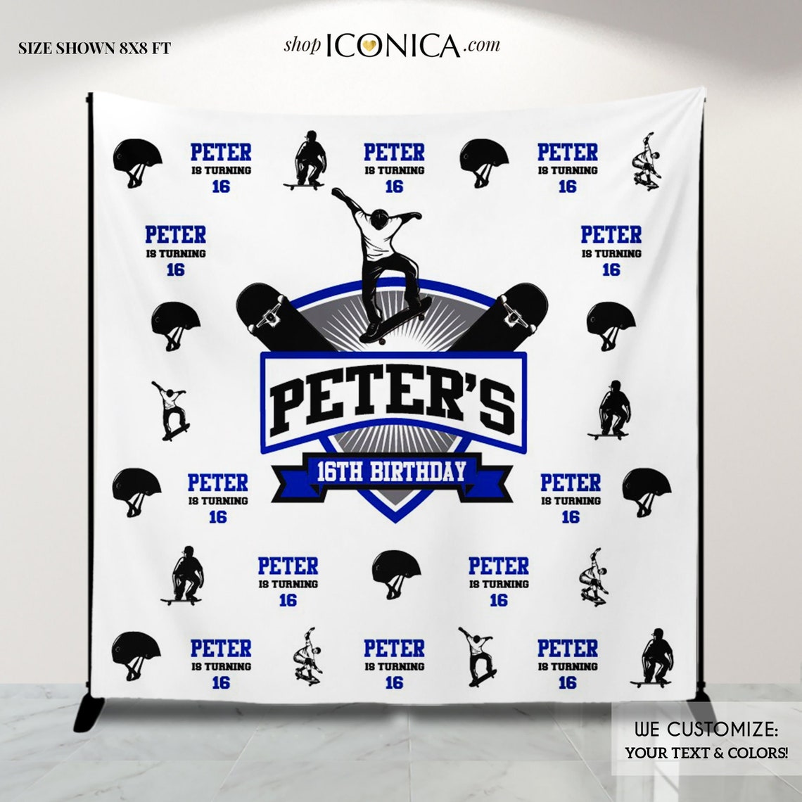 Skating Party Photo Booth Backdrop Custom Step and Repeat - Etsy
