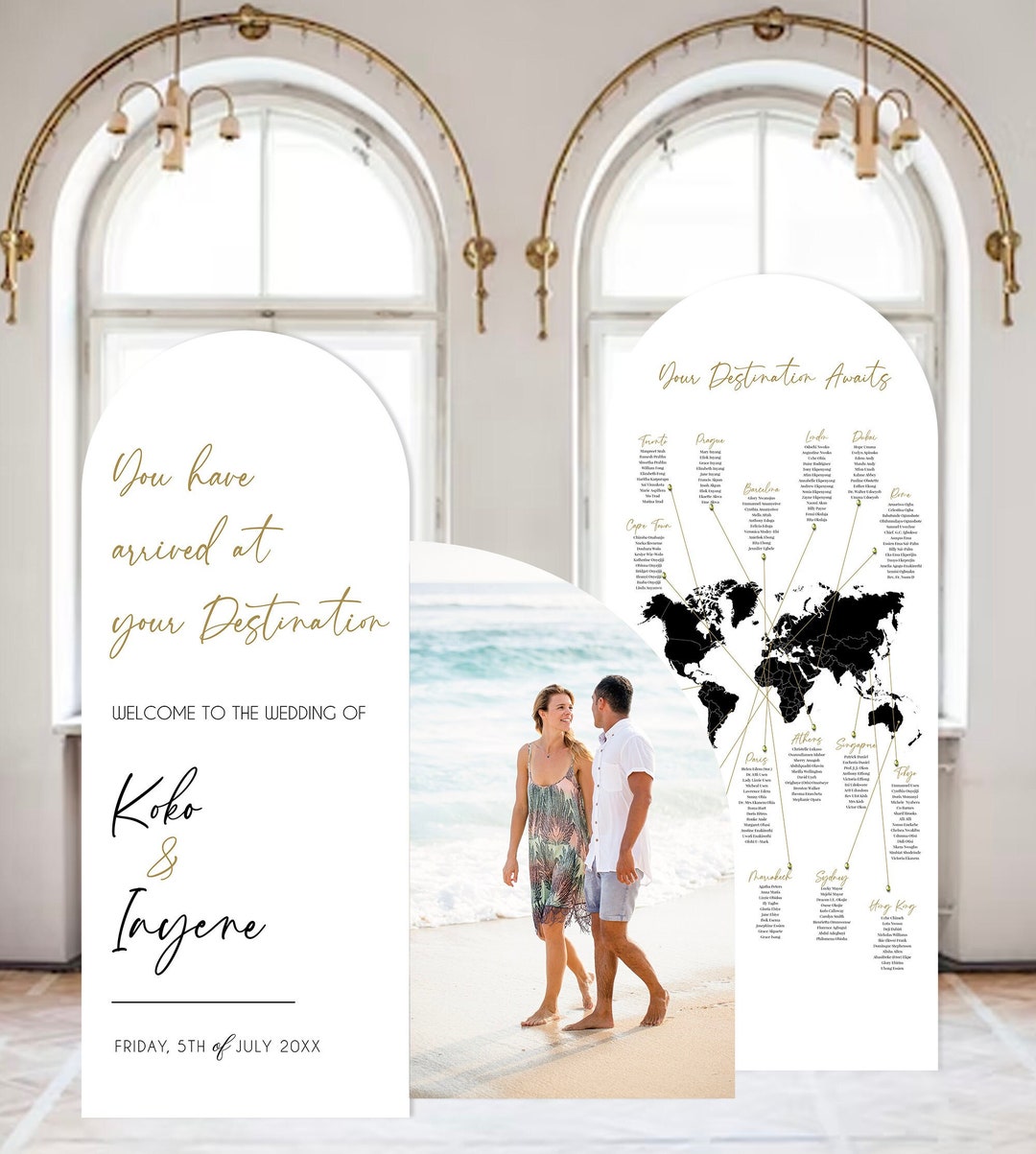 Arch Destination Wedding Seating Chart, Travel Theme Foam Board - Etsy