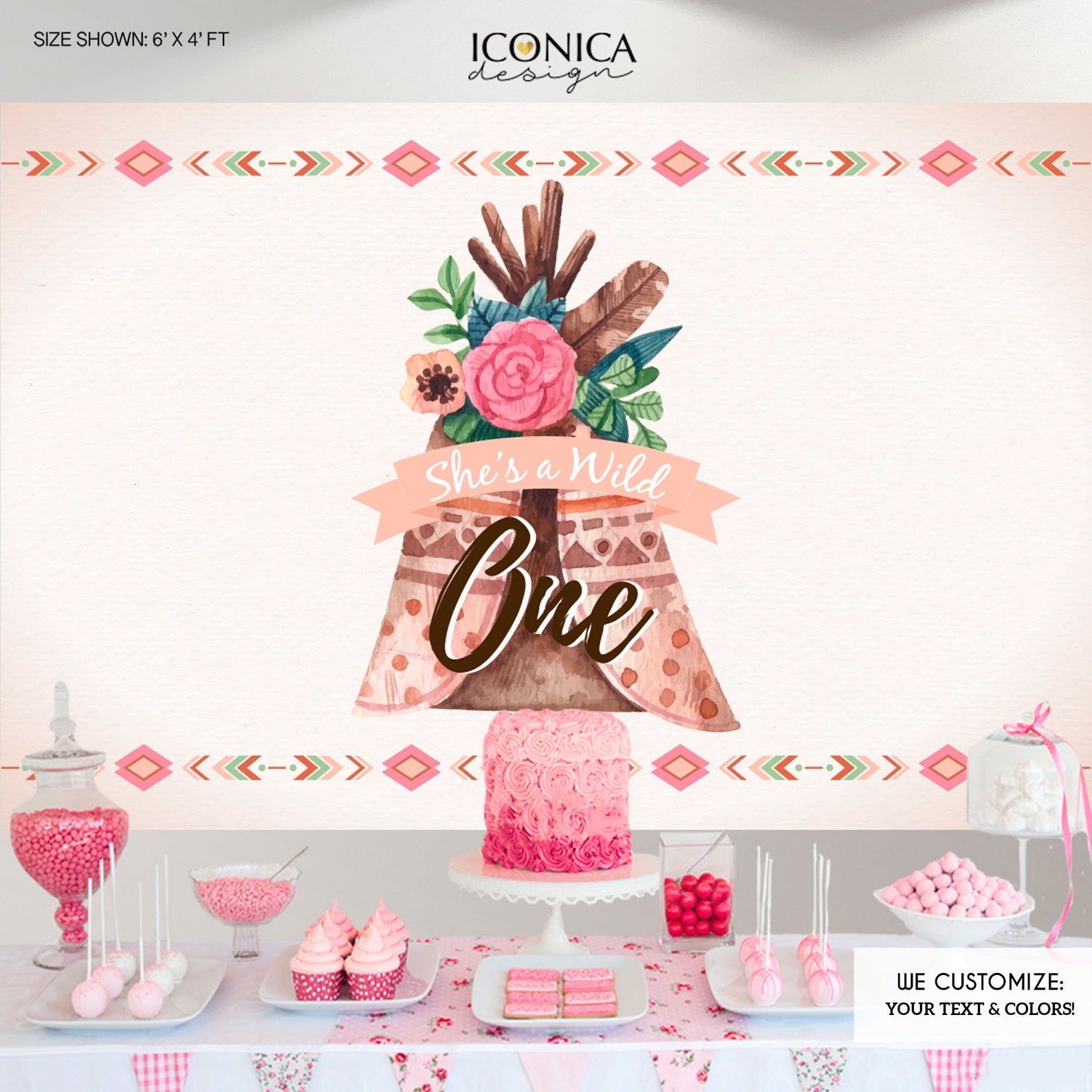 Wild ONE Backdrop Boho Backdrop Firs Birthday Backdrop Boho - Etsy