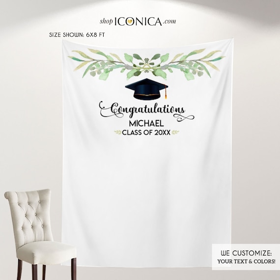 Graduation Party Photo Booth Backdrop, Graduation Step and Repeat ...