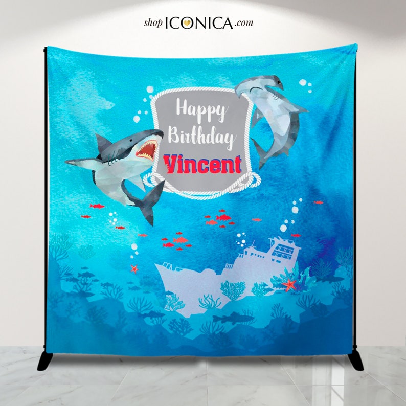 Shark Birthday Thank You Card Personalized Shark Birthday - Etsy