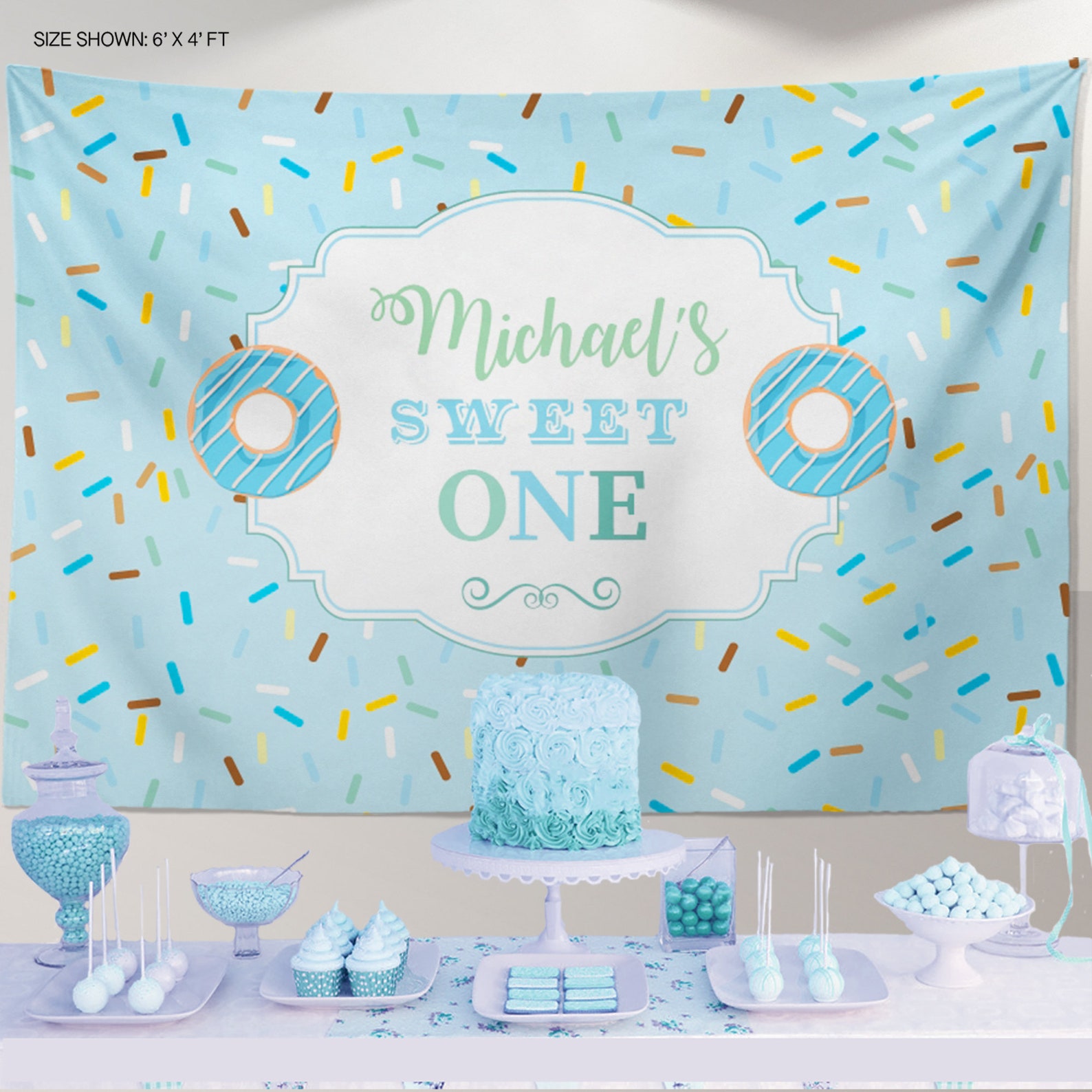 Donut Backdrop for Boys or Girls Sweet ONE Backdrop TWO | Etsy