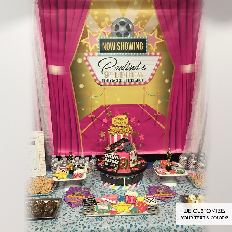 Hollywood Party Backdroppersonalized Movie Star - Etsy