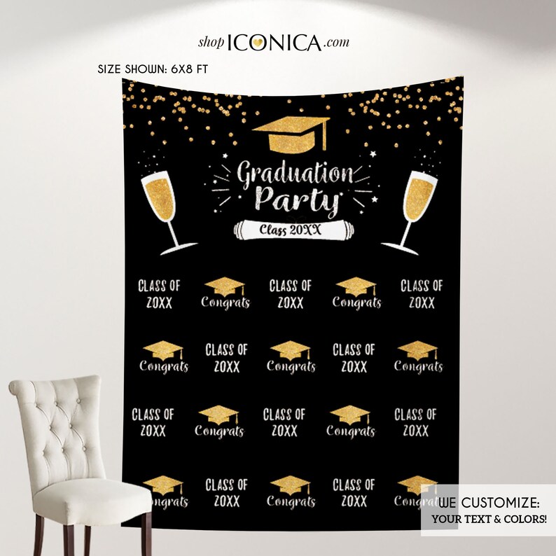 Graduation Party Photo Booth Backdropblue Graduation Decor - Etsy