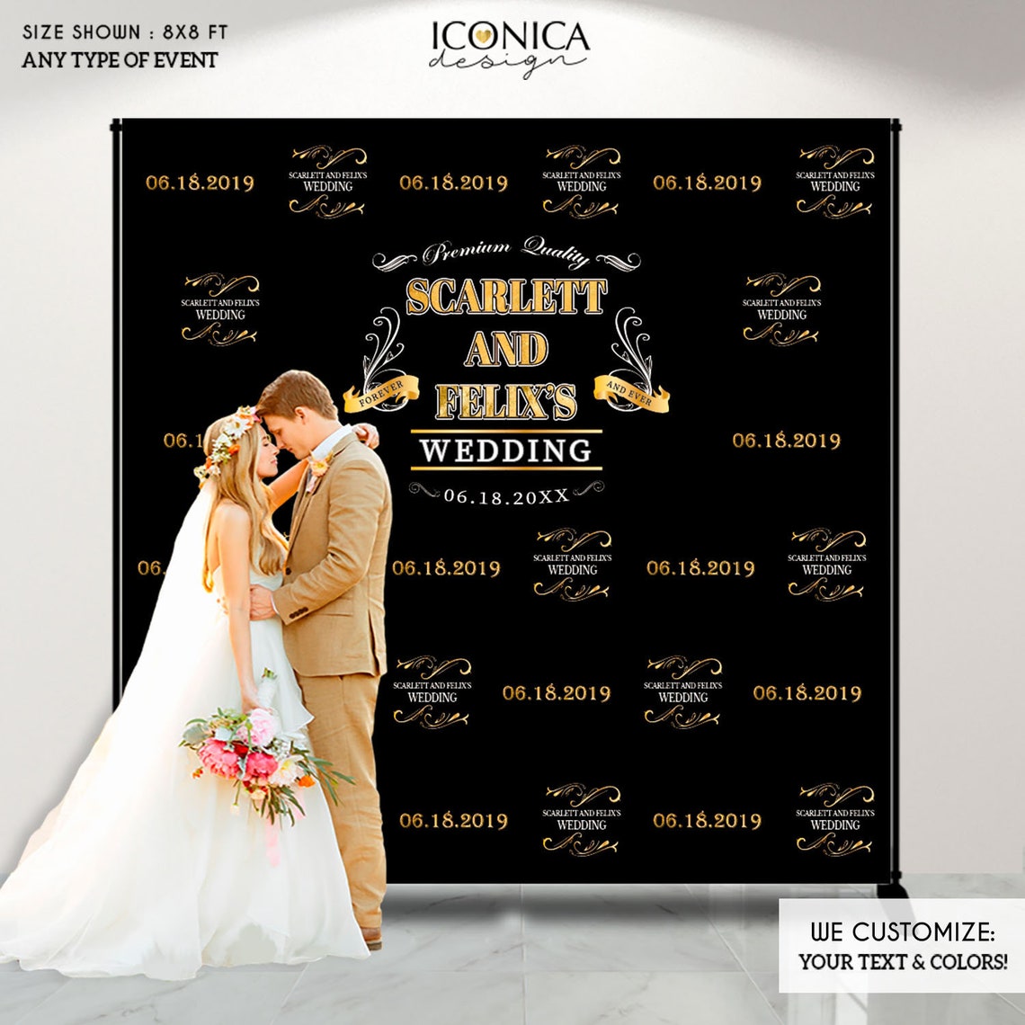 Engagement Party Photo Booth Backdrop Custom Step and Repeat - Etsy