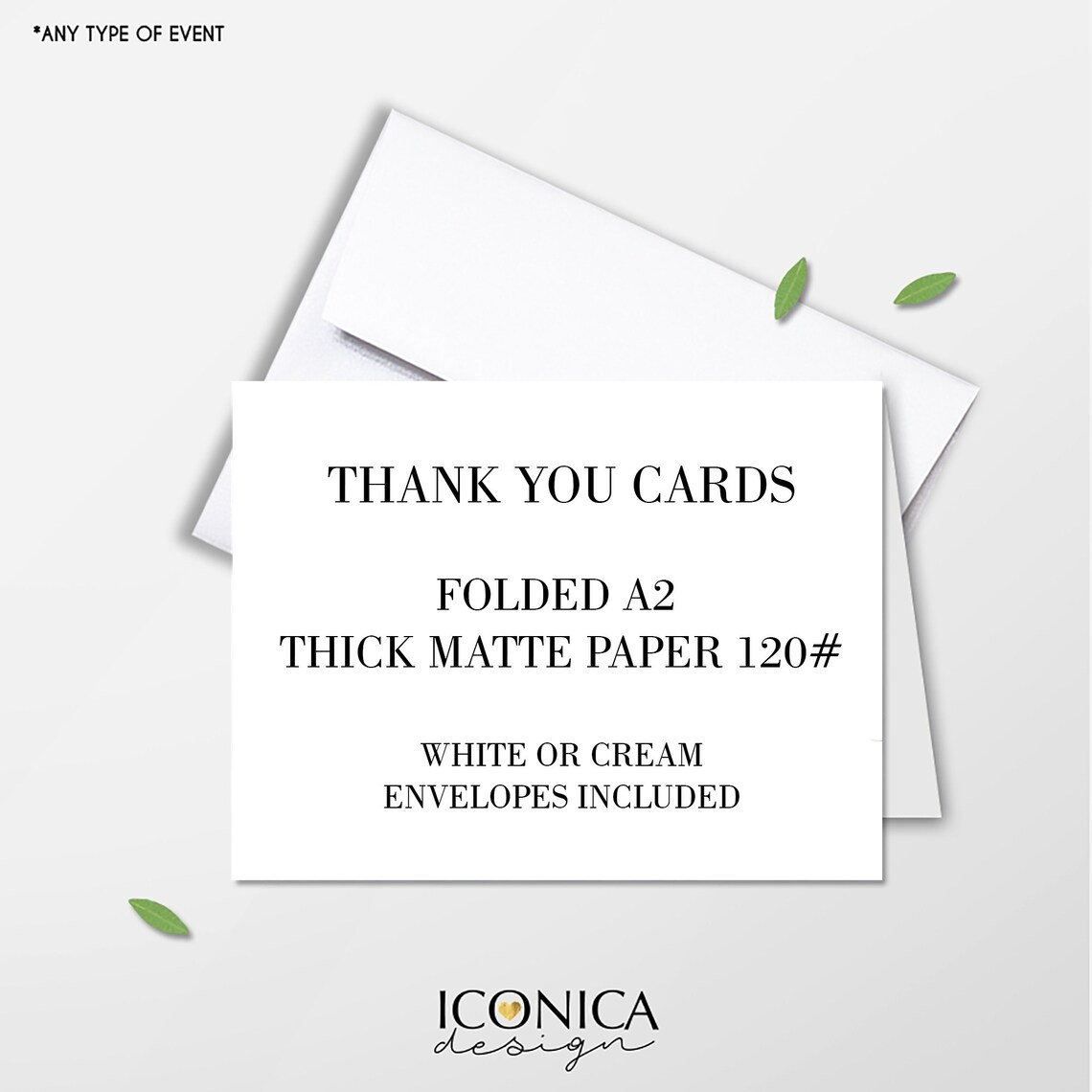 Thank You Cards A2 Thick Printed Cards Matte Paper 120 A2 - Etsy