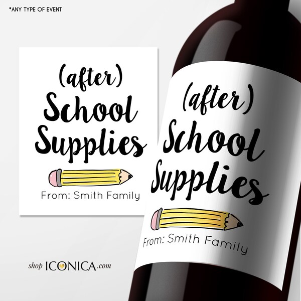 Teacher Wine Label - Etsy