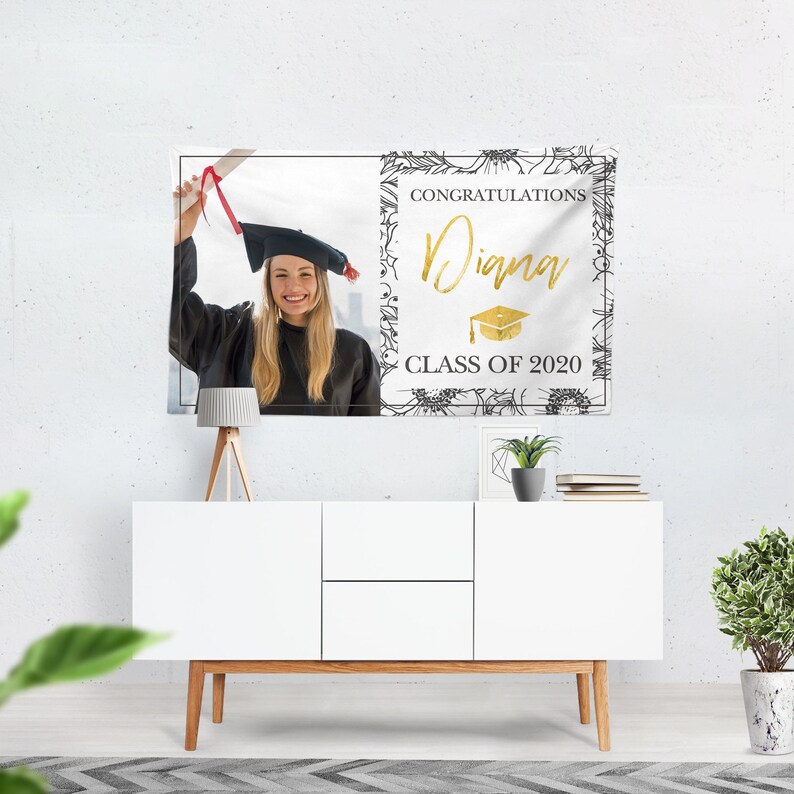 Graduation Backdrop Personalized Vinyl Bannervirtual - Etsy