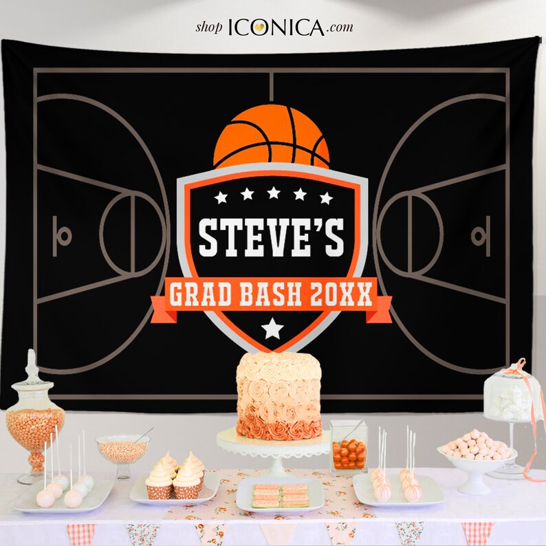 Graduation Backdrop Basketball Theme Basketball Party - Etsy