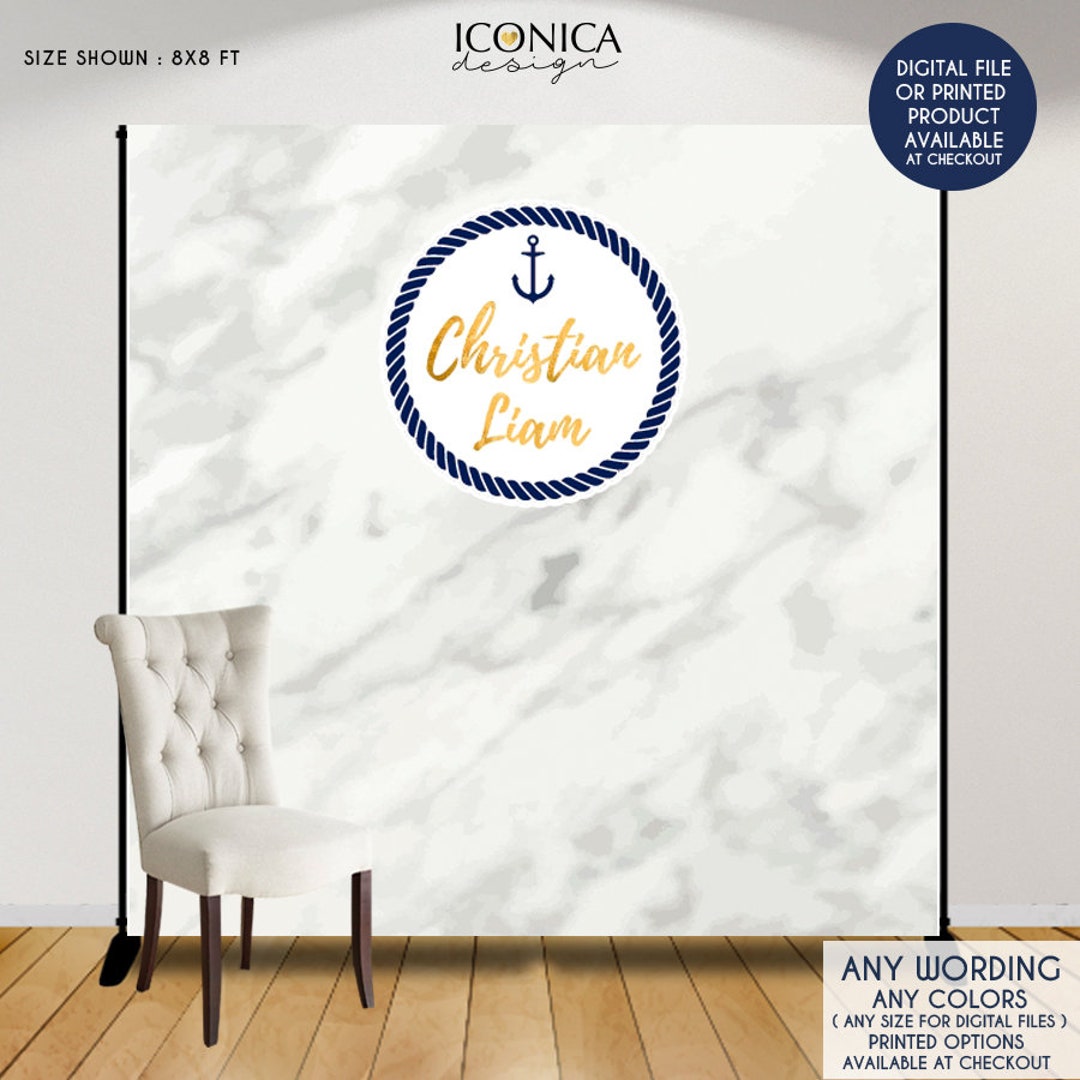 Nautical Backdrop, Nautical Party Decor,nautical First Birthday Banner ...