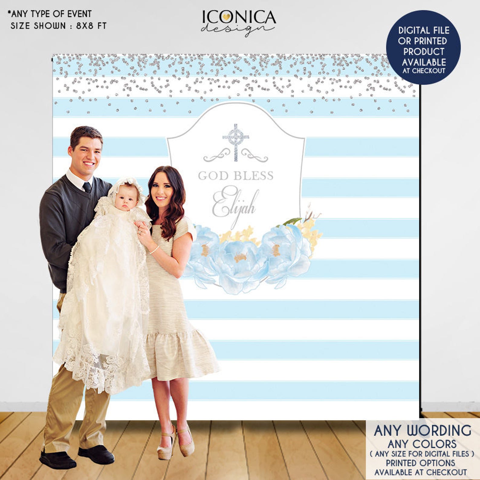 Baptism Backdrop Boy First Communion Backdrop Personalized - Etsy