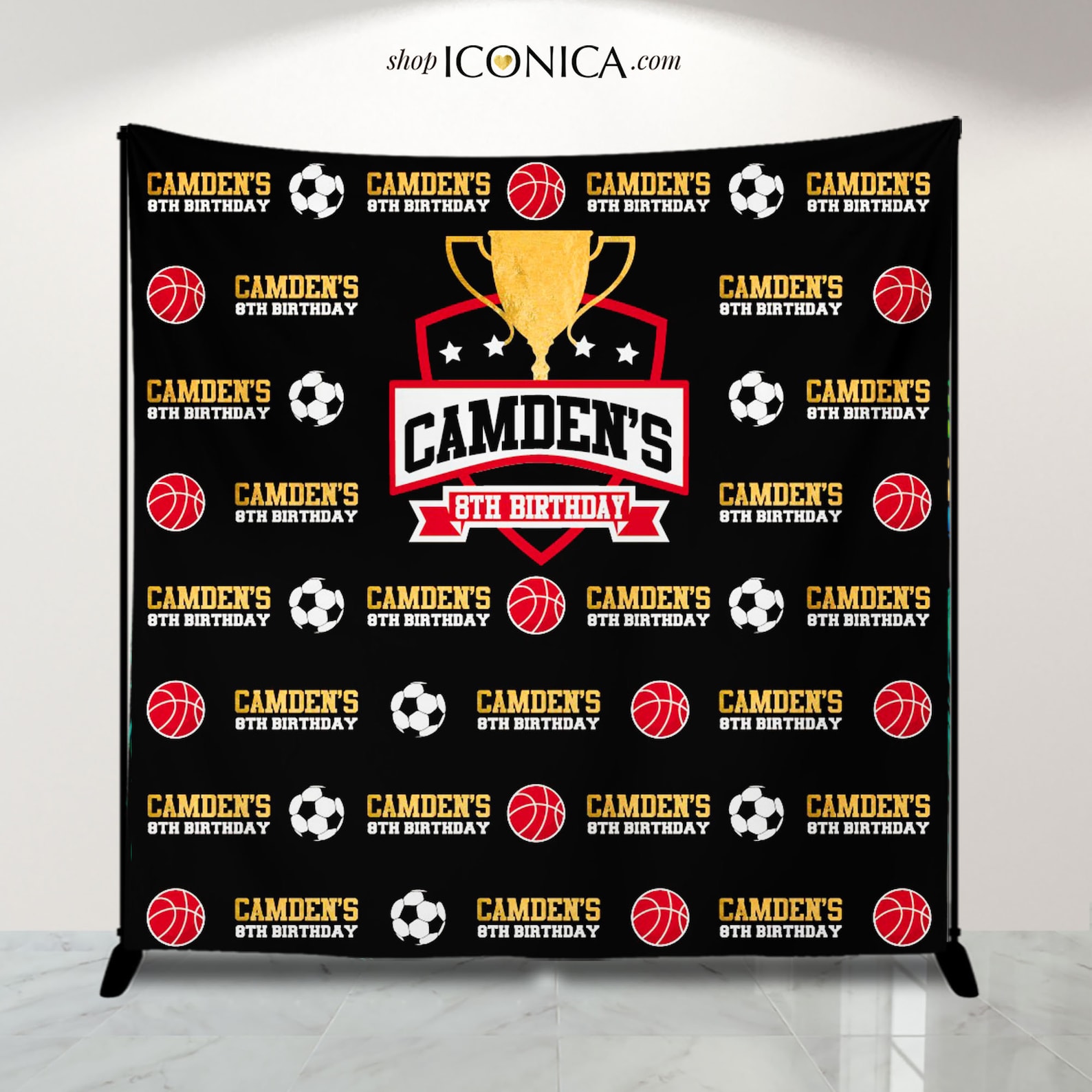 Basketball Photo Booth Backdrop Custom Step and Repeat - Etsy
