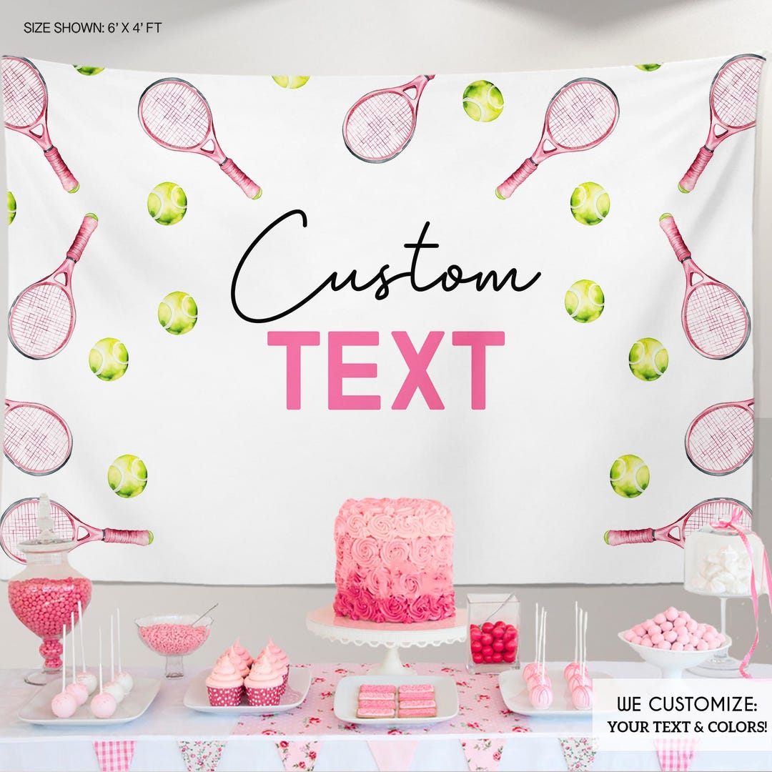 Tennis Backdrop Custom Tennis Party Decorations,tennis Theme Party ...