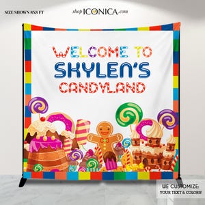 Candyland Backdrop,candyland Birthday Banner Candyland Party Backdrop ...