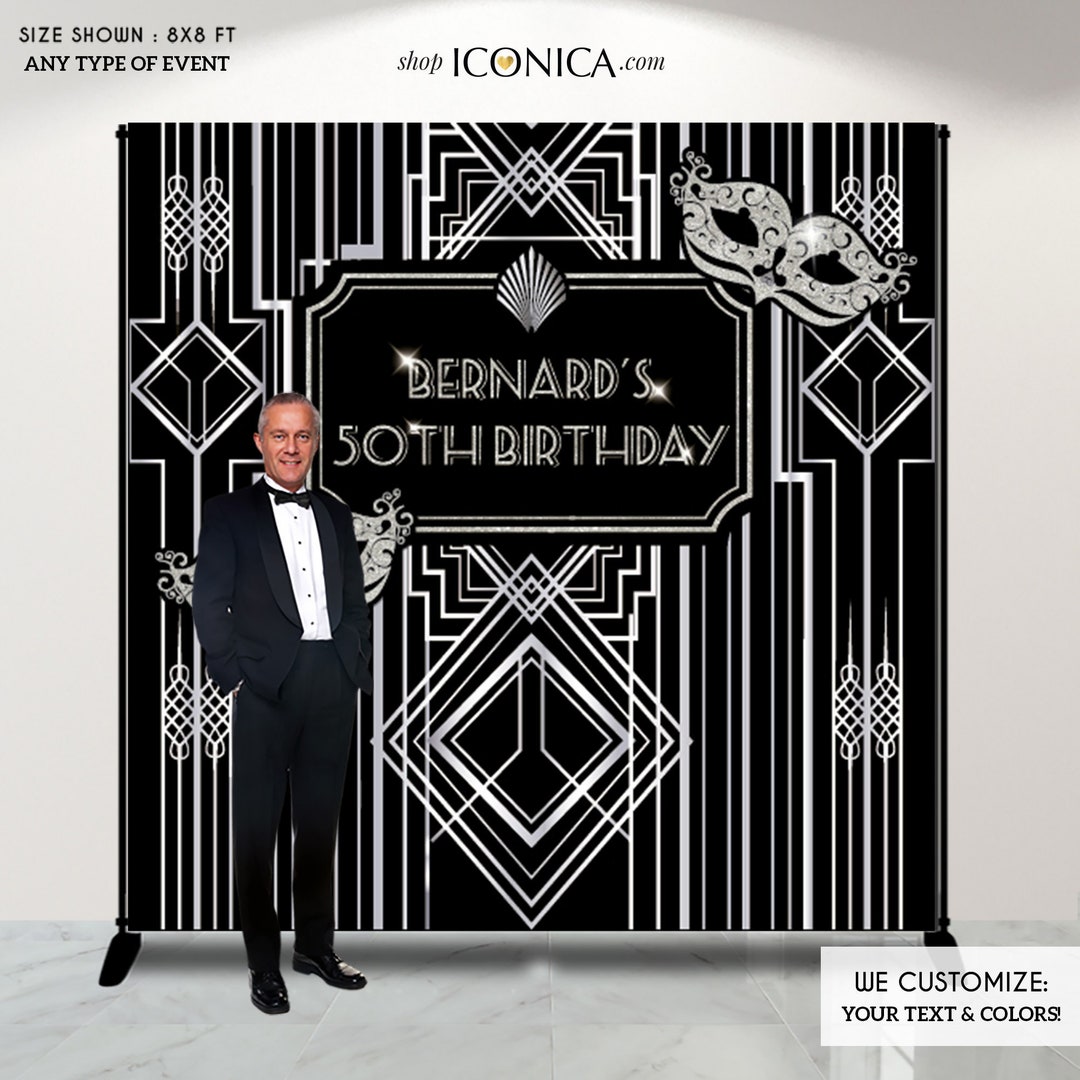 Roaring 20's Party Backdrop,50th Birthday Party Personalized Great ...