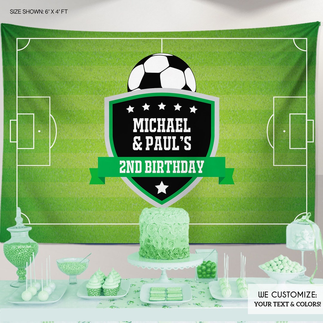 Custom Soccer Birthday Backdrop, Personalized Party Banner - Etsy