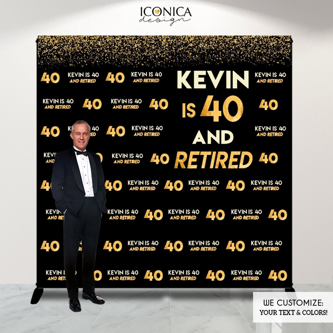 Retirement Photo Booth Backdrop, Happy Virtual Retirement Banner, Step ...