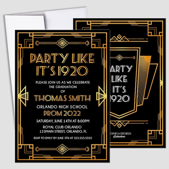 Roaring 20s Invitation Party like its 1920 theme graduation party ...