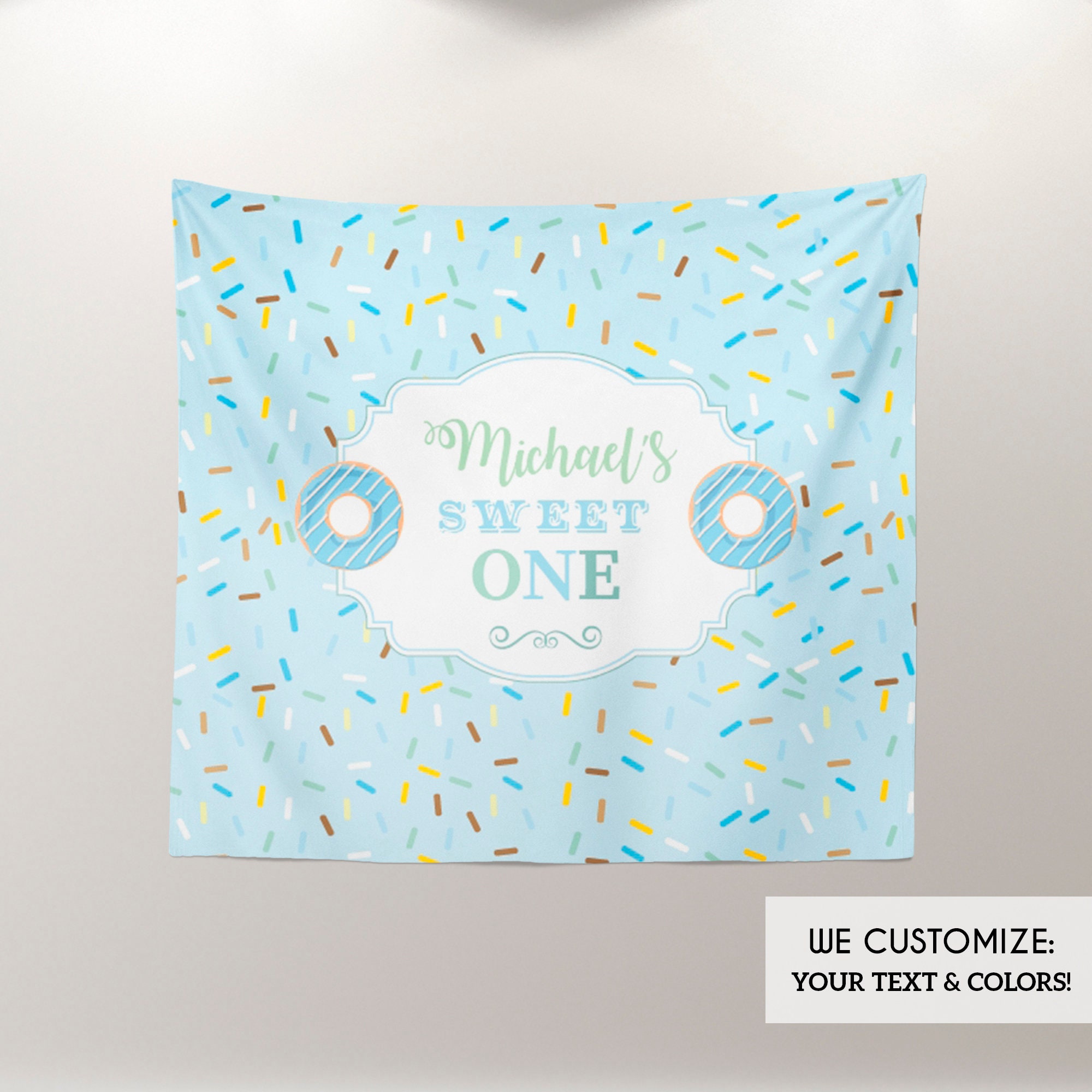 Donut Backdrop for Boys or Girls Sweet ONE Backdrop TWO | Etsy