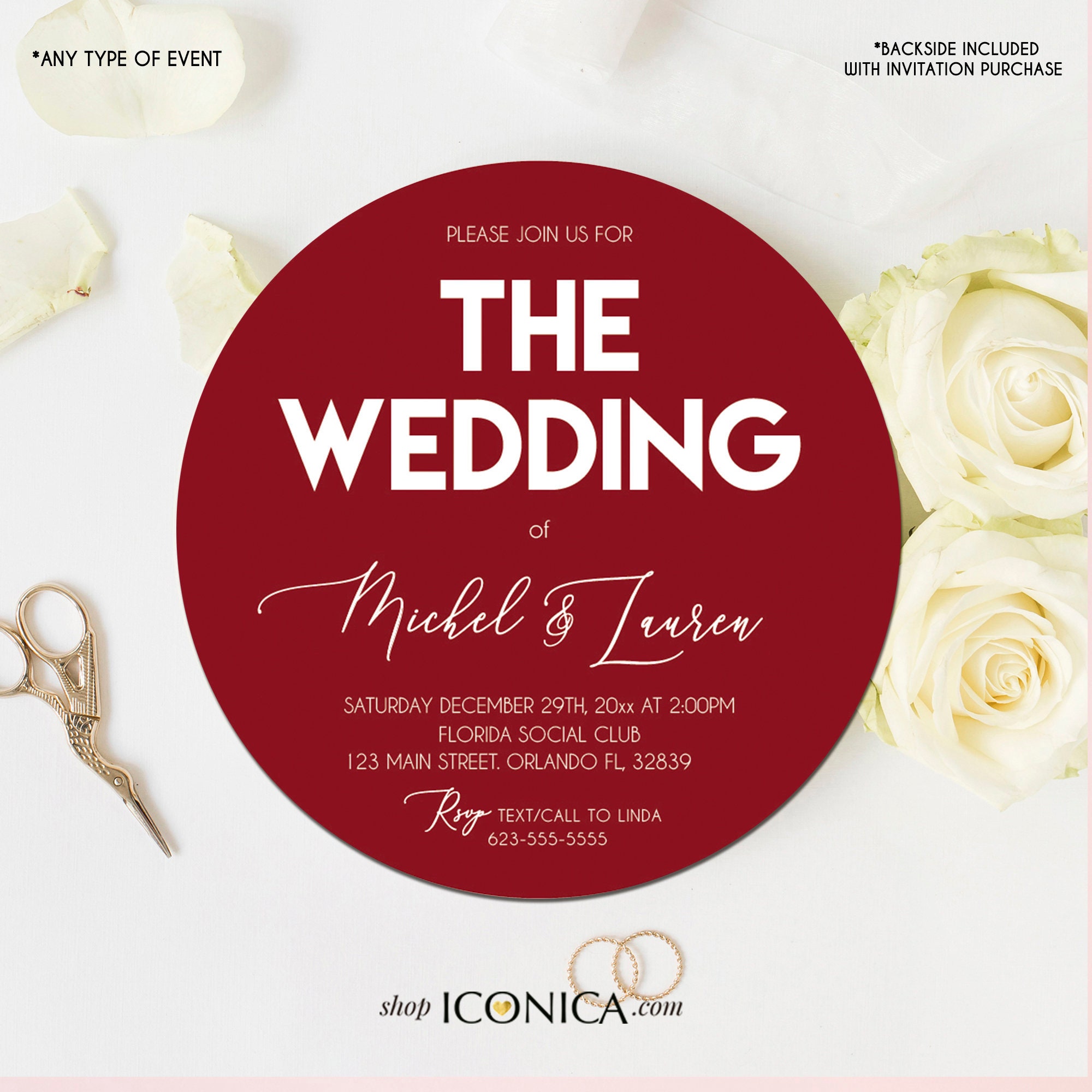 Engagement Invitations NEW Rounded Cards 5.25 Circle | Etsy