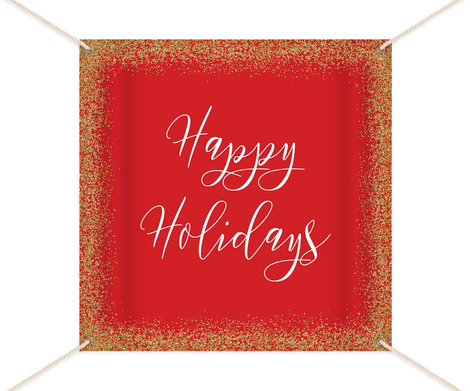 Red and Gold Christmas Party Backdrop, Happy Holidays Banner - Etsy