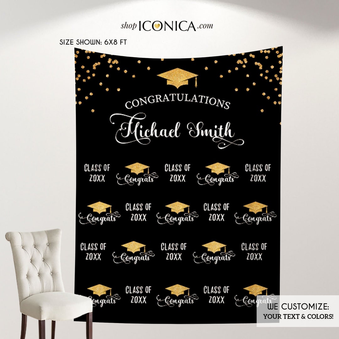 Graduation Party Photo Booth Backdrop, Graduation Step and Repeat ...