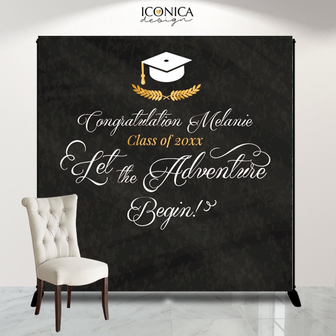 Graduation Party Photo Booth Backdrop, Personalized Virtual Graduation ...