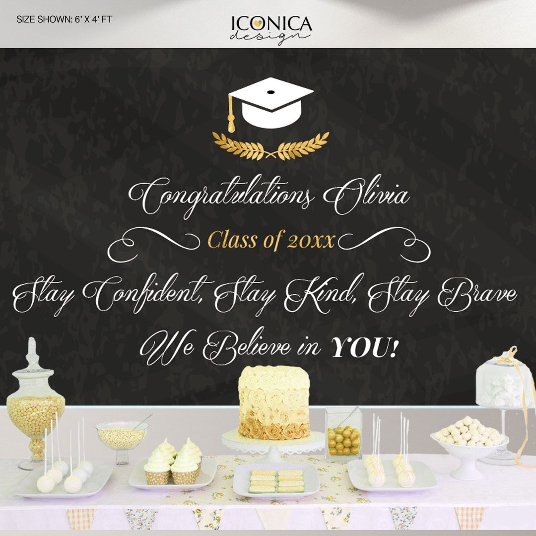 Graduation Party Photo Booth Backdrop, Personalized Virtual Graduation ...