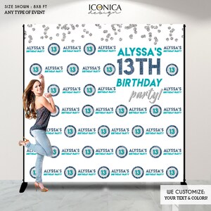 Birthday Photo Booth Backdrop, 13th Birthday Party Decor, Denim and ...